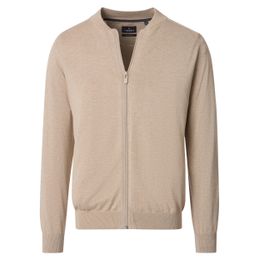 Strickjacke Casamoda "Casamoda Strickjacke uni", Herren, Gr. L, beige (champagner), 100% Baumwolle, Strickjacken Strickjacke