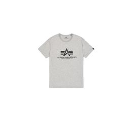 T-Shirt Alpha Industries "Basic T-Shirt BL", Herren, Gr. 5 XL, grau (grau heather), Obermaterial: 100% Baumwolle, Shirts T-Shirt