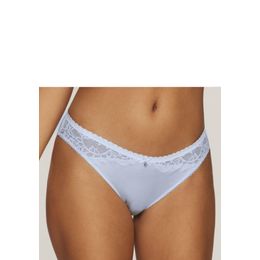 Slip Lascana "Alana", Damen, Gr. 44/46, blau (hellblau), Spitze, Obermaterial: 50% Polyamid, 40% Seide, 10% Elasthan, Unterhosen Slip, mit hohem Seidenanteil und edler Spitze