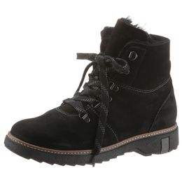 Waldl&auml;ufer Winterboots WALDL&Auml;UFER "HITOMI", Damen, Gr. 5 (38), schwarz, Nubukleder, Schuhe Winterboots, Outdoorboots, Schn&uuml;rboots mit Lammfellfutter, H-Weite
