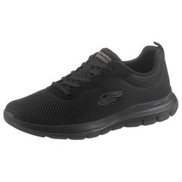 Sneaker Skechers "FLEX APPEAL 4.0 BRILLINAT VIEW", Damen, Gr. 41, schwarz, Lederimitat, Textil, Schuhe Sneaker, Freizeitschuh, Halbschuh, Schn&uuml;rschuh mit Air Cooled Memory Foam