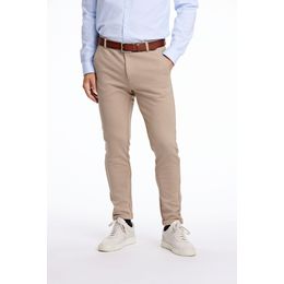Stoffhose LINDBERGH, Herren, Gr. L, N-Gr, beige (sand mix), Web, Obermaterial: 75% Polyester, 22% Viskose, 3% Elasthan, slim fit kn&ouml;chellang, Hosen Stoffhose, mit Stretch
