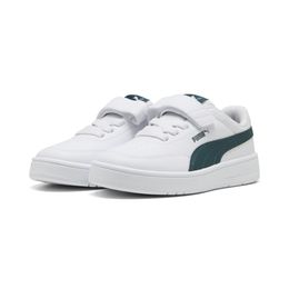 Sneaker Puma "Court Classic Clean Sneakers Kinder", Kinder, Gr. 32, wei&szlig; (wei&szlig; gr&uuml;n terrain), Obermaterial: Textil, Synthetik; Futter: Textil; Innensohle: Textil; Laufsohle: Gummi, Schuhe Sneaker