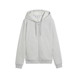 Sweatjacke Puma "TAD ESSENTIALS Hoodie Damen", Damen, Gr. L, light gray heather, Obermaterial: 70% Baumwolle, 30% Polyester; Taschenfutter: 100% Baumwolle; Rippe: 3% Elasthan, 97% Baumwolle, Sweatjacken Sweatjacke