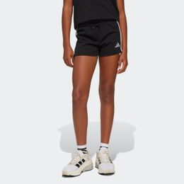 Shorts adidas Sportswear "ESSENTIALS KIDS", M&auml;dchen, Gr. 128, N-Gr, schwarz-wei&szlig; (schwarz, wei&szlig;), Obermaterial: 55% Baumwolle, 36% Polyester, 9% Viskose, Hosen Shorts, f&uuml;r Kinder und Teens, sportlicher Look mit 3-Streifen