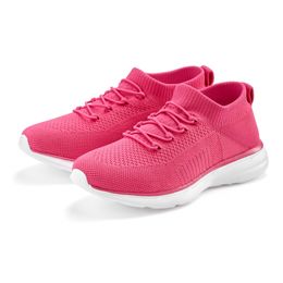 Sneaker Lascana "Slipper, Halbschuh, Turnschuhe, ultraleicht und bequem", Damen, Gr. 41, pink (magenta), Obermaterial: 100% Textilmaterial. Decksohle: 100% Textilmaterial. Futter: 100% Textilmaterial. Laufsohle: 100% Synthetik, unifarben, Basic, Schuhe Sneaker, zum Reinschl&uuml;pfen mit elastischen Schn&uuml;rb&auml;ndern VEGAN