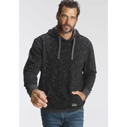 MAN'S WORLD Kapuzensweatshirt MAN'S WORLD, Herren, Gr. M (48/50), schwarz (schwarz, meliert), angeraute Sweatware, Obermaterial: 85% Baumwolle, 15% Polyester. Kapuzenfutter: 60% Baumwolle, 40% Polyester, meliert, normal, Rippb&uuml;ndchen kontrastfarben, Sweatshirts, Langarm, mit Rippb&uuml;ndchen, mit Kapuze und Kordelz&uuml;gen