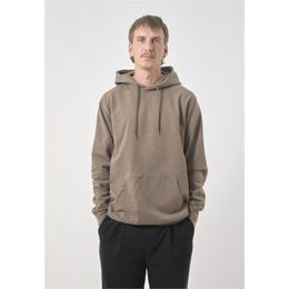 Kapuzensweatshirt Cleptomanicx "Ligull", Herren, Gr. L, braun (braun, meliert), 100% Baumwolle, meliert, normal, ohne Ausschnitt, Sweatshirts, mit lockerem Schnitt