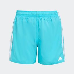 Badeshorts adidas Performance "3-STREIFEN KIDS", Jungen, Gr. 164, N-Gr, lucid cyan, wei&szlig;, Obermaterial: 100% Polyester, Badehosen Badeshorts