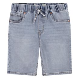 Jeansbermudas LEVI'S KIDS "LVB SKINNY FIT DOBBY SHORT", Jungen, Gr. 12 (152), N-Gr, kiss and goo, Denim/Jeans, Obermaterial: 68% Baumwolle, 31% Polyester, 1% Elasthan, skinny fit, Jeans, for BOYS