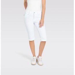 Caprijeans MAC "Dream-Sum", Damen, Gr. 40, N-Gr, wei&szlig; (wei&szlig; denim), Denim/Jeans, Obermaterial: 75% Baumwolle, 12% Modal, 9% Polyester, 4% Elasthan, figurbetont kniebedeckend, Jeans, Bequemer Sitz mit krempelbarem Saum