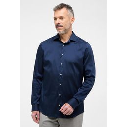 Langarmhemd Eterna "SLIM FIT", Herren, Gr. 42, Normalgr&ouml;&szlig;en, blau (navy), Twill, 4% Elasthan, 26% Polyamid, 70% Lyocell, schmal, Manschette, Hemden, EASY IRON (b&uuml;gelleicht)