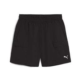 Shorts Puma "WARDROBE ESS Relaxed 6" Cargoshorts Herren", Damen, Gr. XL, Normalgr&ouml;&szlig;en, schwarz, Obermaterial: 100% Nylon; Seitentasche &ndash; Oben: 100% Polyester; Seitentasche &ndash; Unten: 100% Nylon; R&uuml;cktaschenbeutel: 100% Polyester, unifarben, relaxed fit, Hosen Shorts