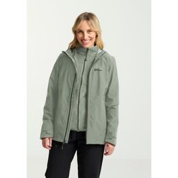 3-in-1-Funktionsjacke Jack Wolfskin "MOONRISE 3IN1 JKT W", Damen, Gr. L (42/44), mintleaf, Obermaterial: 100% Polyester. Futter: 100% Polyester. Innenjacke: 100% Polyester, Jacken, Topseller