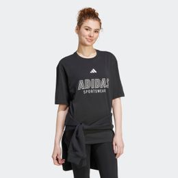 T-Shirt adidas Sportswear "W C HOT SPW T", Damen, Gr. S, schwarz-wei&szlig; (schwarz, wei&szlig;), Obermaterial: 100% Baumwolle, Rundhals, Shirts T-Shirt, sportlicher Stil mit gro&szlig;em linearem Logo, ohne Verschluss