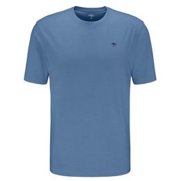 T-Shirt Fynch-Hatton "Fynch-Hatton Basic T-Shirt", Herren, Gr. L (54), blau (rauchblau), Jersey, Obermaterial: 100% Baumwolle, bestickt, unifarben, normal h&uuml;ftbedeckend, Rundhals, abgerundeter Saum, Shirts T-Shirt, Sommershirt in unifarben, mit Logostickerei