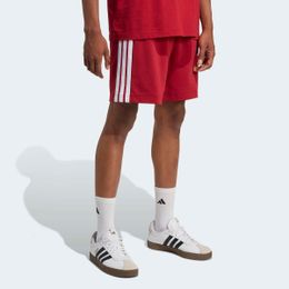 Shorts adidas Sportswear "M 3S FT SHO", Herren, Gr. M, N-Gr, active maroon, wei&szlig;, normal, gr., Obermaterial: 55% Baumwolle, 36% Polyester, 9% Viskose, Hosen Shorts, f&uuml;r Laufaktivit&auml;ten und sportliche Anl&auml;sse, mit Kordelverschluss