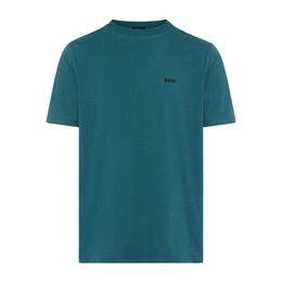 Rundhalsshirt BOSS Green "Tee", Damen, Gr. 4XL, open gr&uuml;n356, Single Jersey, Obermaterial: 95% Baumwolle, 5% Elasthan, regular fit h&uuml;ftlang, Rundhals, eng eingefasste Kante, Shirts Rundhalsshirt, mit gummiertem Kontrast-Logo