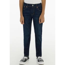 Stretch-Jeans LEVI'S KIDS "LVB 512 SLIM TAPER JEANS", Kinder, Gr. 10/140 (146), N-Gr, blau (dunkelblau used), Denim/Jeans, Obermaterial: 72% Baumwolle, 23% Polyester, 4% Viskose, 1% Elasthan, normal, Jeans, for BOYS