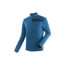 Funktionsshirt Maier Sports "Skutvik HZ M", Herren, Gr. 58, blau (aquablau), 40% Wolle, 35% Polyamid, 25% Polypropylen, hoch geschlossener Ausschnitt, Shirts Funktionsshirt, funktionaler Midlayer f&uuml;r Herren, hohe Atmungsaktivit&auml;t