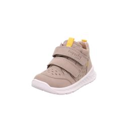 Klettschuh Superfit "BREEZE WMS: mittel", Kinder, Gr. 24, beige, gelb, Nubukleder, Schuhe Klettschuh, Sneaker mit halbhohem Schaft, Gr&ouml;&szlig;enschablone zum Download