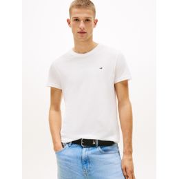 Rundhalsshirt Tommy Jeans "TJM XSLIM 2PACK JERSEY TEE EXT", Damen, Gr. XL, ecru, wei&szlig; clay, Single Jersey, Obermaterial: 100% Baumwolle, slim fit normal, Rundhals, eingesetzt abgesteppte Kante, Shirts Rundhalsshirt, Logostickerei, 2Pack
