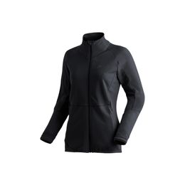 Fleecejacke Maier Sports "Sinaia W", Damen, Gr. 40, schwarz, 100% Polyester, hoch geschlossener Ausschnitt, Jacken Fleecejacke, Damen Midlayer, atmungsaktiv schnelltrocknend, Full-Zip, Regular Fit