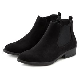 Chelseaboots Vivance, Damen, Gr. 36, schwarz, Obermaterial: 100% Textilmaterial. Decksohle: 100% Textilmaterial. Futter: 100% Lederimitat. Laufsohle: 100% Synthetik, unifarben, Basic, Schuhe Chelseaboots, bequem zum Reinschl&uuml;pfen, Stiefelette, Ankle Boots VEGAN, Topseller