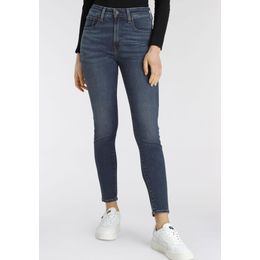 Levi's Skinny-fit-Jeans LEVI'S "721 HIGH RISE SKINNY", Damen, Gr. 30, L&auml;nge 28, blau (schwarz worn in indigo), Denim/Jeans, Obermaterial: 85% Baumwolle, 7% Lyocell, 6% Elastomultiester, 2% Elasthan, skinny fit lang, Jeans, mit hohem Bund