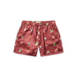 Shorts PAS DE MONACO "Pas De Monaco FRUIT MONOGRAM SHORTS", Herren, Gr. L, US-Gr&ouml;&szlig;en, burgundy, 100% Polyester, normal, Hosen Shorts