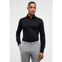 Langarmhemd Eterna "SLIM FIT", Herren, Gr. 39, Normalgr&ouml;&szlig;en, schwarz, Jersey, 100% Baumwolle, schmal, Manschette, Hemden, NON IRON (b&uuml;gelfrei)