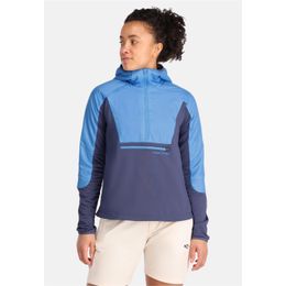 Outdoorjacke KARI TRAA "Henni", Damen, Gr. L, blau, 91% Polyester, 9% Elasthan, mehrfarbig, normal, hoch geschlossener Ausschnitt, Jacken Outdoorjacke, mit Kinnschutz und praktischen Brusttaschen