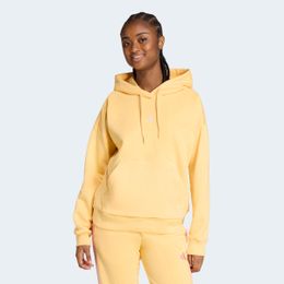 Kapuzensweatshirt adidas Sportswear "ESSENTIALS SMALL LOGO FEEL COZY HOODIE", Damen, Gr. S, semi ice tangerine, wei&szlig;, Obermaterial: 70% Baumwolle, 30% Polyester, angesetztes B&uuml;ndchen, Sweatshirts
