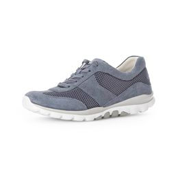 Keilsneaker ROLLINGSOFT, Damen, Gr. 42, blau, Textil, Veloursleder, Schuhe, Freizeitschuh, Halbschuh, Schn&uuml;rschuh mit Logoschriftzug