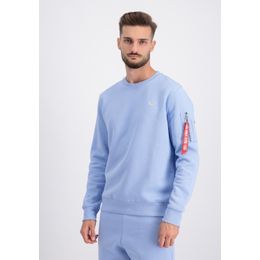 Sweater Alpha Industries "Unisex EMB Sweater", Herren, Gr. XS, blau (light blau), Obermaterial: 80% Baumwolle, 20% Polyester, regular fit, Sweatshirts Sweater