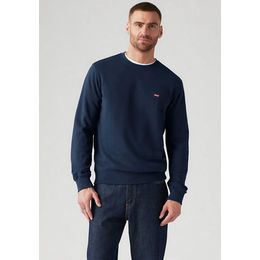 Levi's Sweatshirt LEVI'S "SWEATSHIRT NEW ORIGINAL CREW", Herren, Gr. M, blau (navy), angeraute Sweatware, Obermaterial: 100% Baumwolle, normal normal, Rundhals, Rippb&uuml;ndchen, Sweatshirts Sweatshirt, Innen weich angeraut