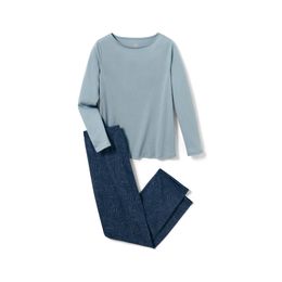 Tchibo - Jersey-Pyjama - Damen - Gr. S - blau