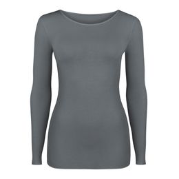 Nur Die Longsleeve Roundneck mit Kaschmir ' Nur Die x KILIAN KERNER ' Damen Gr&ouml;&szlig;e 4XL/5XL hellgrau
