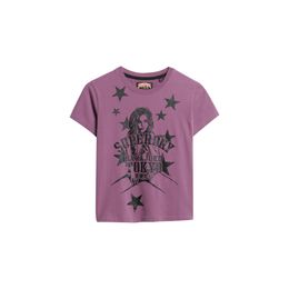 Superdry & Co T-Shirt 'Pop Archive' Damen Gr&ouml;&szlig;e S dunkellila / schwarz