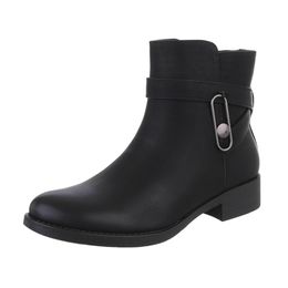 Ital-Design Stiefelette Damen Gr&ouml;&szlig;e 36 schwarz Winterschuhe