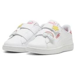 Sneaker Puma "Puma Smash 3.0 Badges Sneakers M&auml;dchen", Damen, Gr. 27,5, pink (wei&szlig; passionfruit pink), Obermaterial: Textil, Synthetik. Futter: Textil. Innensohle: Textil. Laufsohle: Gummi, Schuhe Sneaker