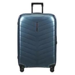 Hartschalen-Trolley Samsonite "ATTRIX, verschiedene Gr&ouml;&szlig;en und Farben", Gr. B/H/T: 51cm x 75cm x 30cm 97 l, blau (steel blau), Polypropylen, Strukturmuster, Koffer, aus Polypropylen, mit Bodenfach, Rei&szlig;verschlussfach und Tasche