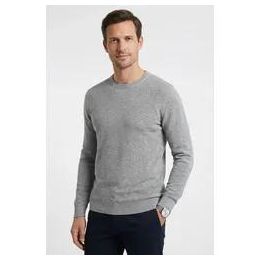 Rundhalspullover OLYMP "OLYMP Strick Casual", Damen, Gr. S, grau, Obermaterial: 100% Baumwolle, schmal, Rundhals, Pullover Rundhalspullover, mit modischem Strukturmuster