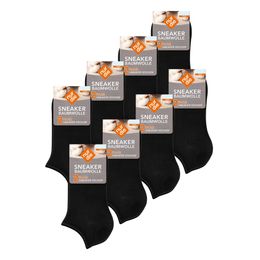 Nur Die 16er-Pack Sneakersocken ' Baumwolle Basic Unifarben ' Herren Gr&ouml;&szlig;e 47/50 schwarz