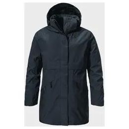 Sch&ouml;ffel Parka SCH&Ouml;FFEL "Urban Ins Parka Style Malkay WMS", Damen, Gr. 38, blau (8820, blau), Oberstoff: Aussenseite: 100% Polyester; (Membran: Thermoplastisches Polyurethan); Futter: 100% Polyester; Wattierung: 100% Polyester, regular fit, hoch geschlossener Ausschnitt, Jacken Parka
