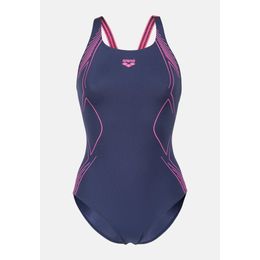 arena Badeanzug 'Graphic Swim Pro Back' Damen Gr&ouml;&szlig;e XXXL dunkelblau / pink
