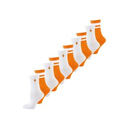 Nur Die Freizeitsocken ' Statement Socken mit Stickerei ' Damen Gr&ouml;&szlig;e 39/42 orange / wei&szlig;
