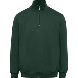 Herren Sweatshirt mit Troyerkragen moos, Gr&ouml;&szlig;e 44/46