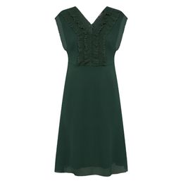 Zero Chiffonkleid mit Plissee Damen Gr&ouml;&szlig;e 36 dunkelgr&uuml;n