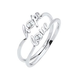 Elli Ring 'Love' Damen Gr&ouml;&szlig;e 54 silber / wei&szlig;